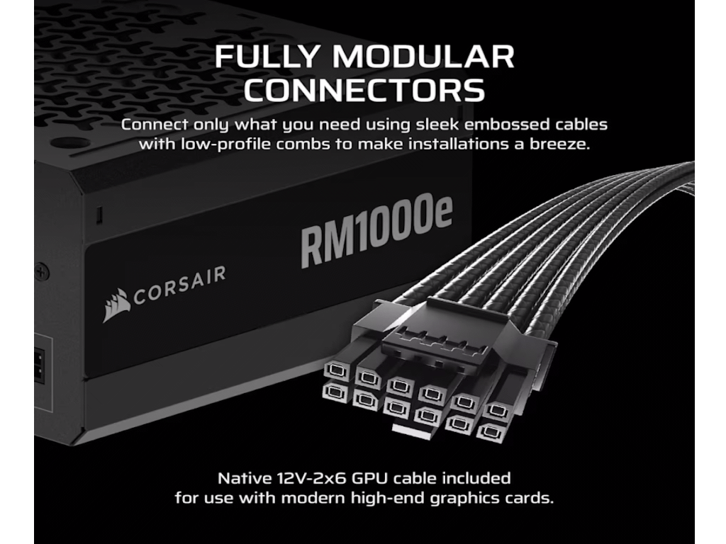 Corsair NAPAJANJE CORSAIR RM1000e 1000W/ATX 3.1/PCIe 5.1/80+GOLD/mod ...
